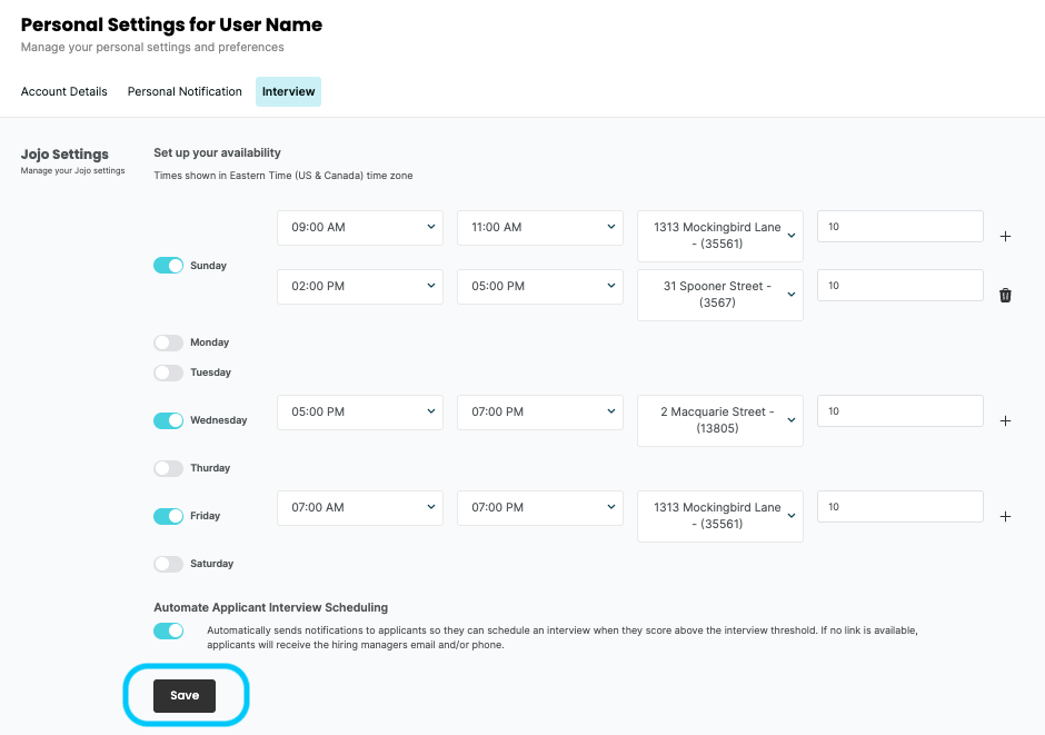 How to Set Your Interview Schedule in Sprockets